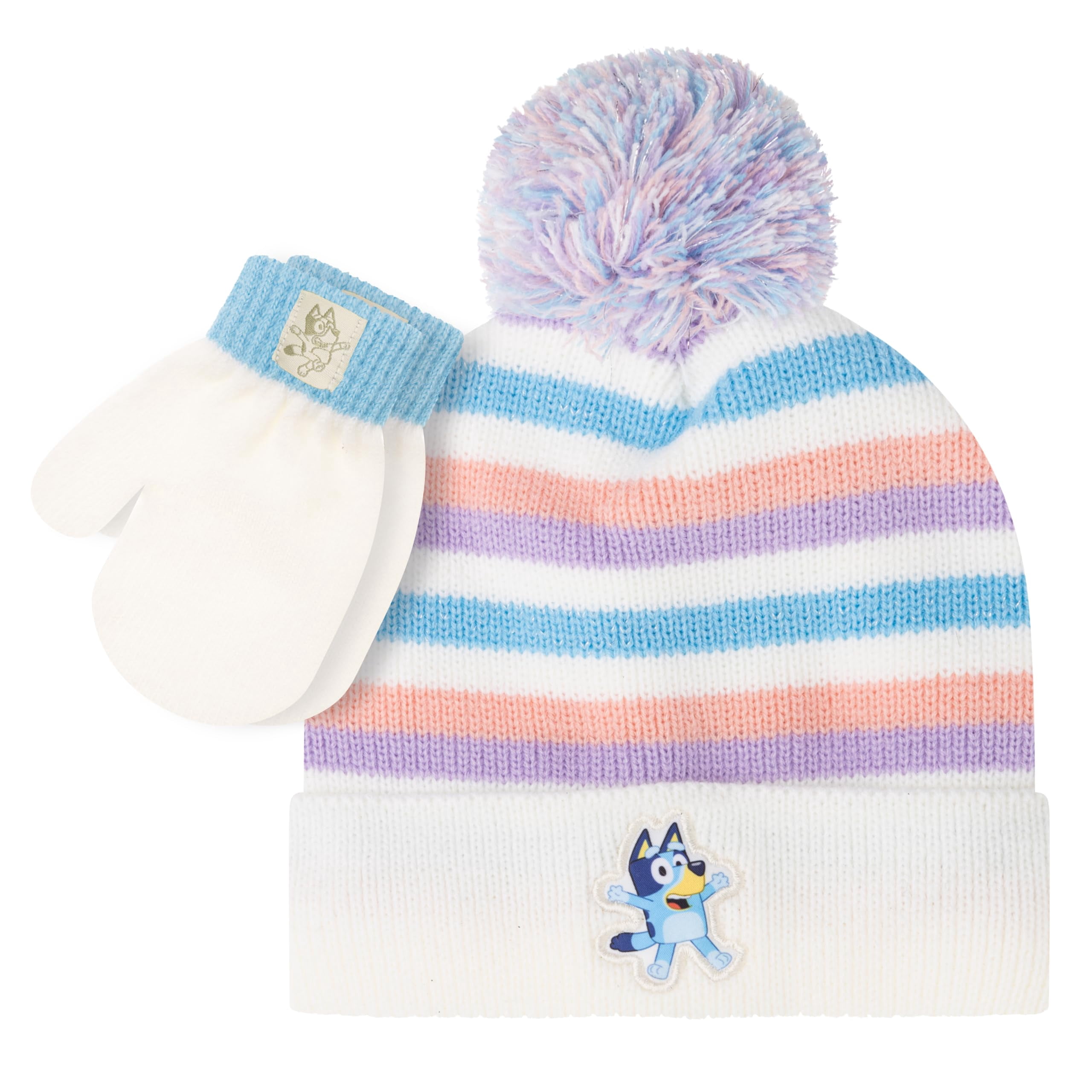 Bluey Bandit and Chilli Toddler Hat with Winter Mittens for Kids ? Warm ...