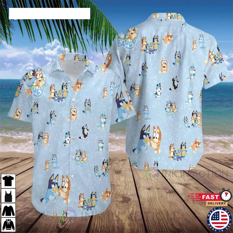 Bluey Beach Shirt, Tropical Summer Bluey Hawaiian Shirt Hawaiian Shirt ...
