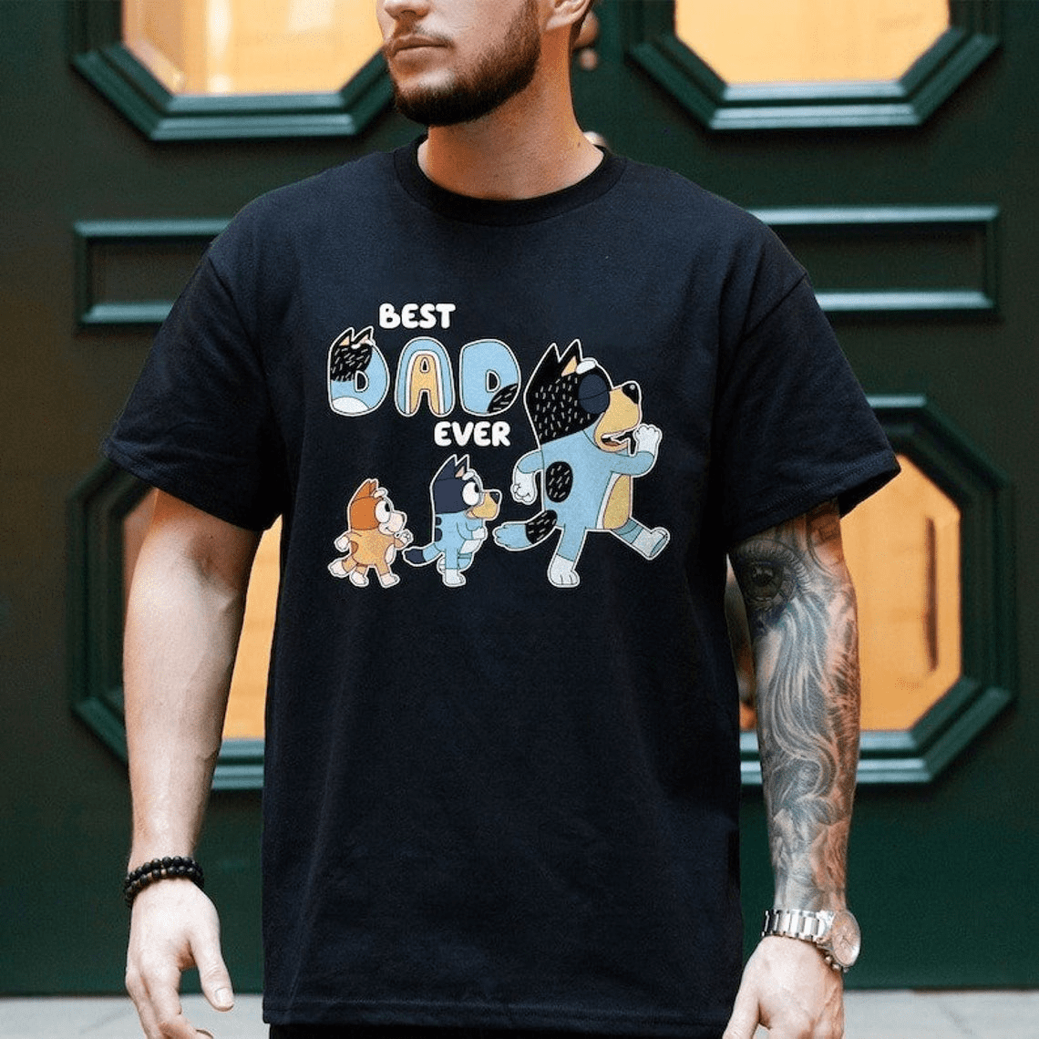 Bluey Best Dad Ever Bluey T-Shirt, Bluey Father's Day Shirt, Cool Dad ...