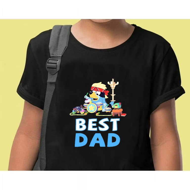 Bluey Best Dad Ever Dad Birthday Gift T-Shirt Shirt, Size 2Xl, Tee Navy ...
