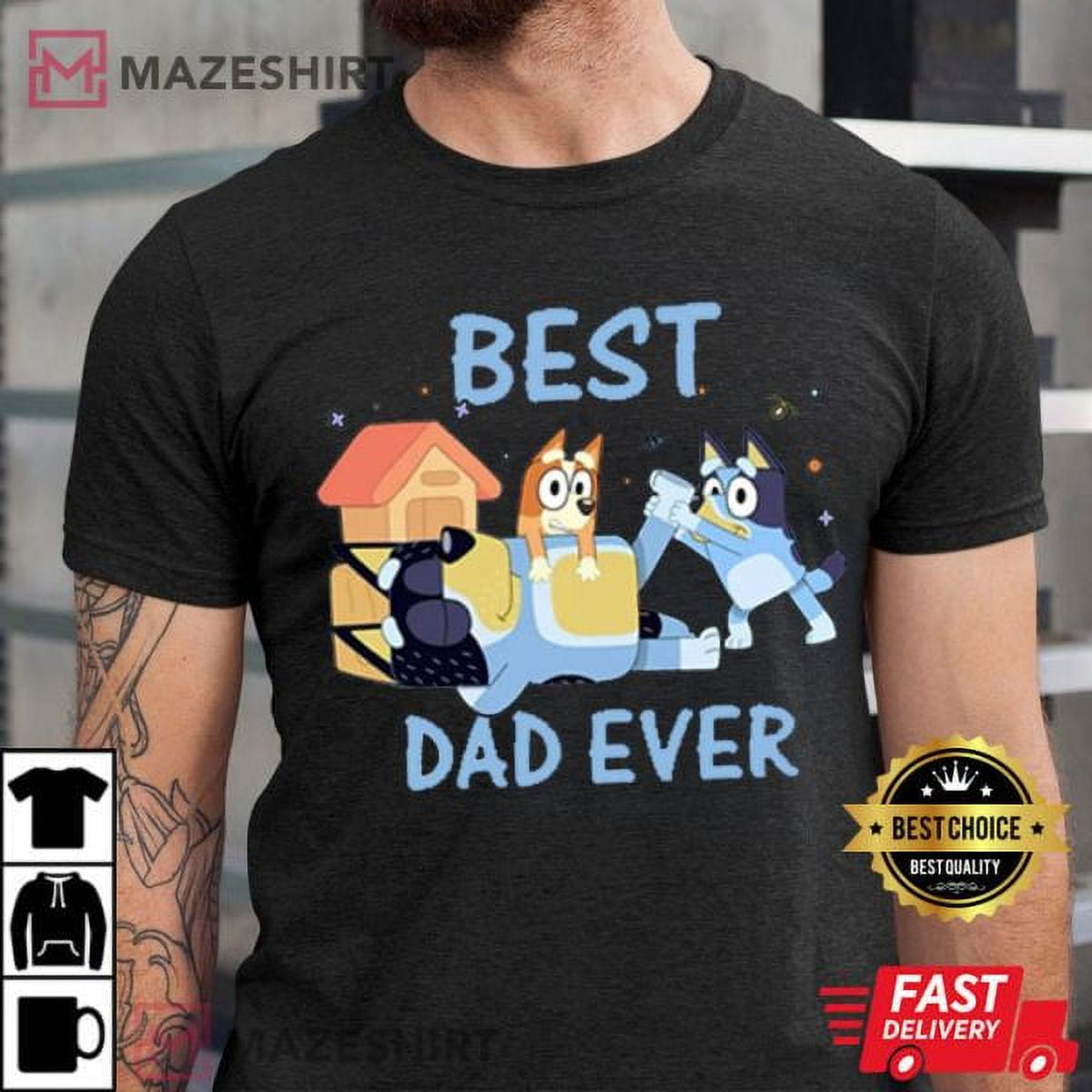 Bluey Best Dad Ever T-Shirt - Walmart.com