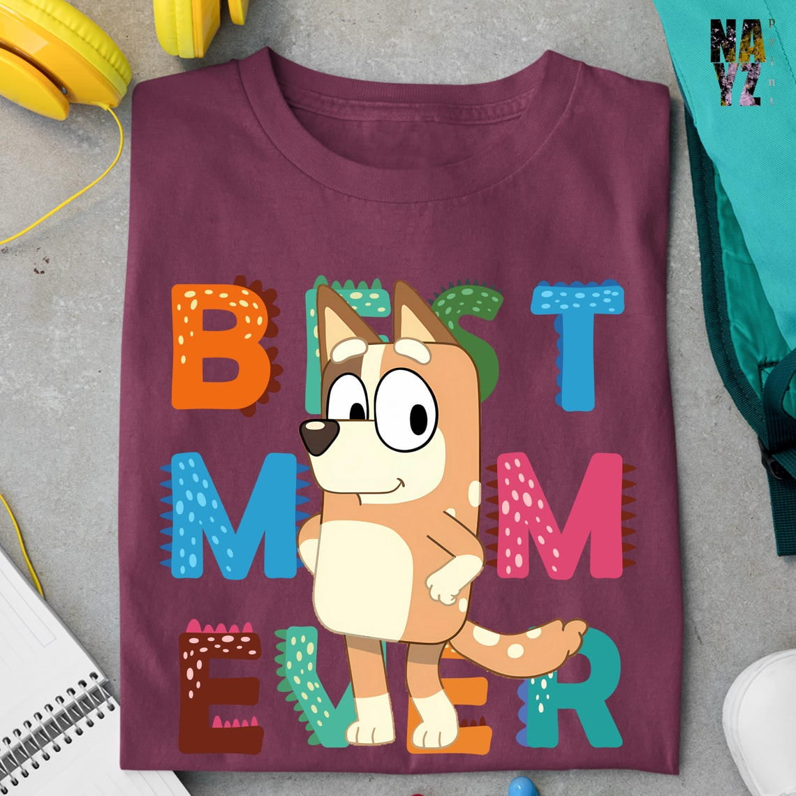 Bluey Best Mom Ever Bluey T-Shirt - Cute Gift, Bluey Shirt, Cartoon Dog ...