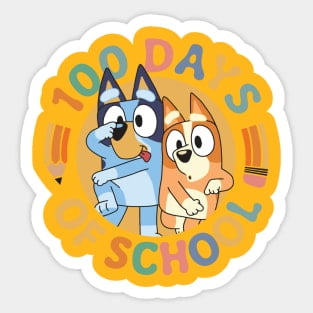Bluey And Bingo 100 Days Of School Sticker Bluey Stickers For Kids ...