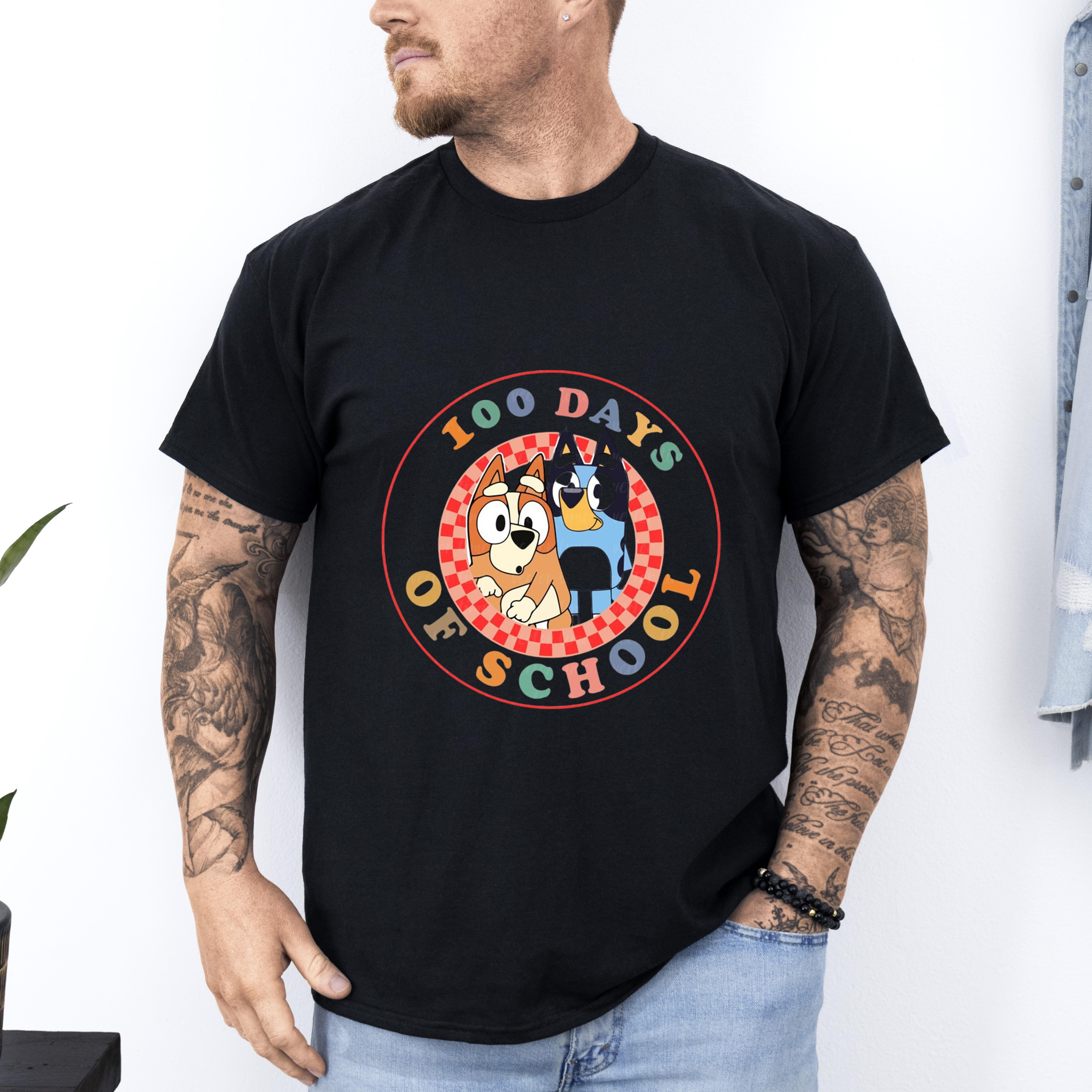 Bluey & Bingo 100 Days of School T-Shirt – Learn & Celebrate, for men & women, up to size 5XL ...