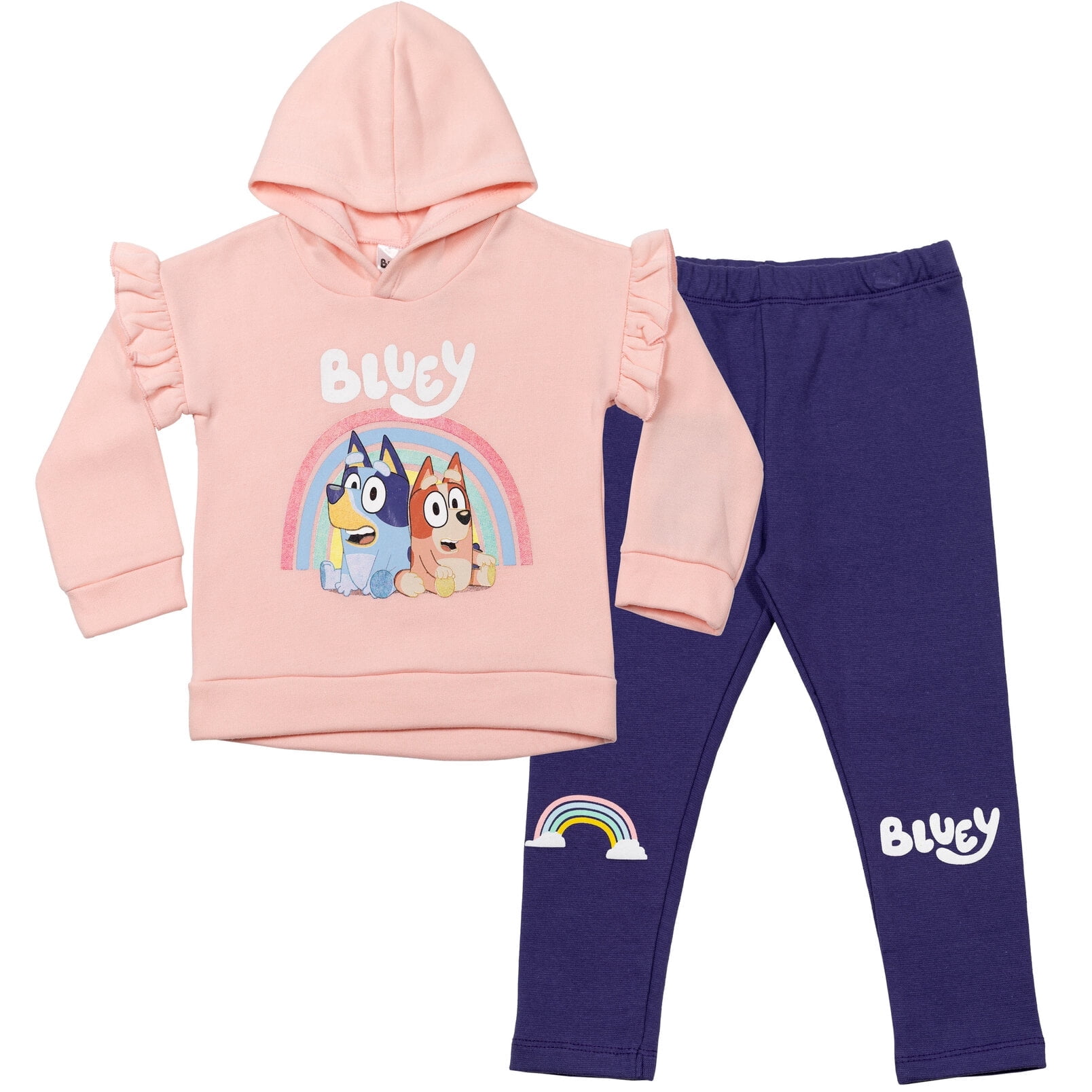 Bluey Bingo Little Girls' Fleece Hoodie & Leggings Outfit Set, Toddler ...