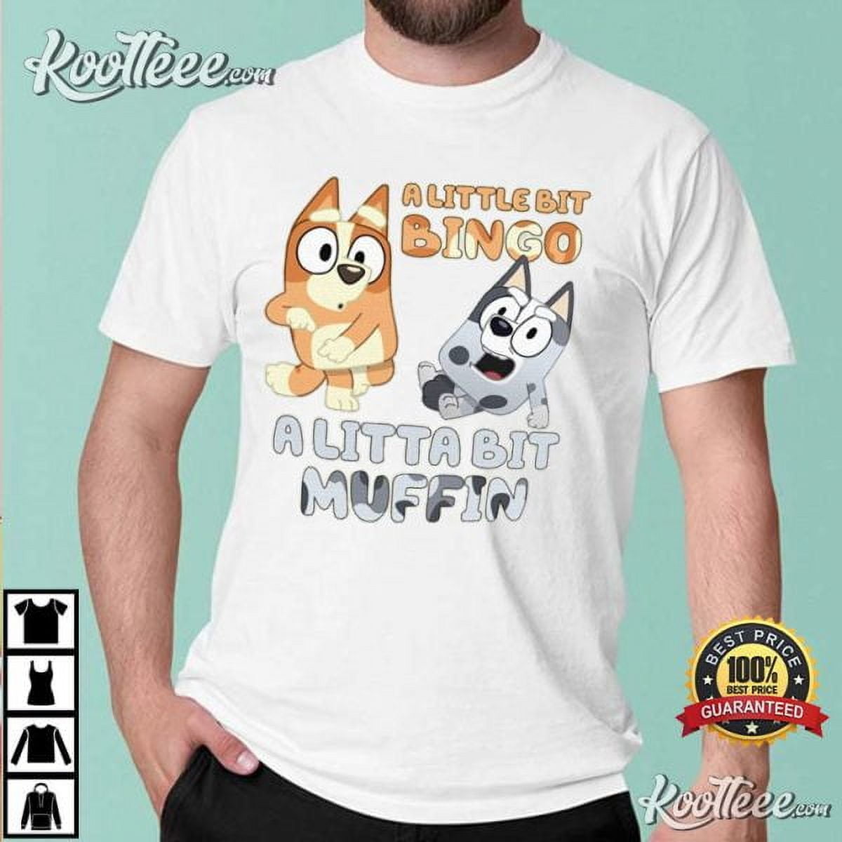 Bluey Bingo Bluey Birthday Party A Little Bit Bingo T-Shirt,Maroon ...