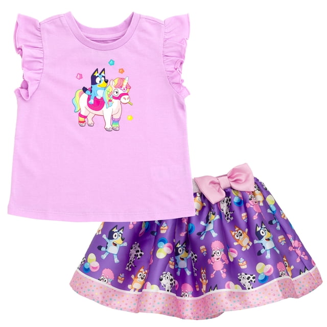 Bluey Bingo Chloe Tank Top and Satin Skirt Outfit Set Toddler to Big ...