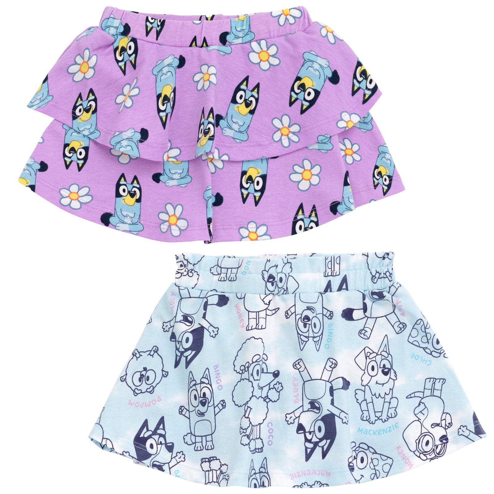 Bluey Toddler Girls Skort Set with Daisy Print Ruffle Tiered Hem ...