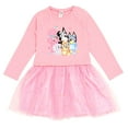 Bluey Bingo Coco French Terry Tulle Dress Toddler to Big Kid - Walmart.com