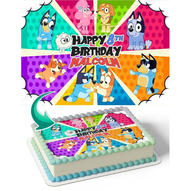 Bluey Bingo Color Kids Edible Image Cake Topper Personalized Birthday ...