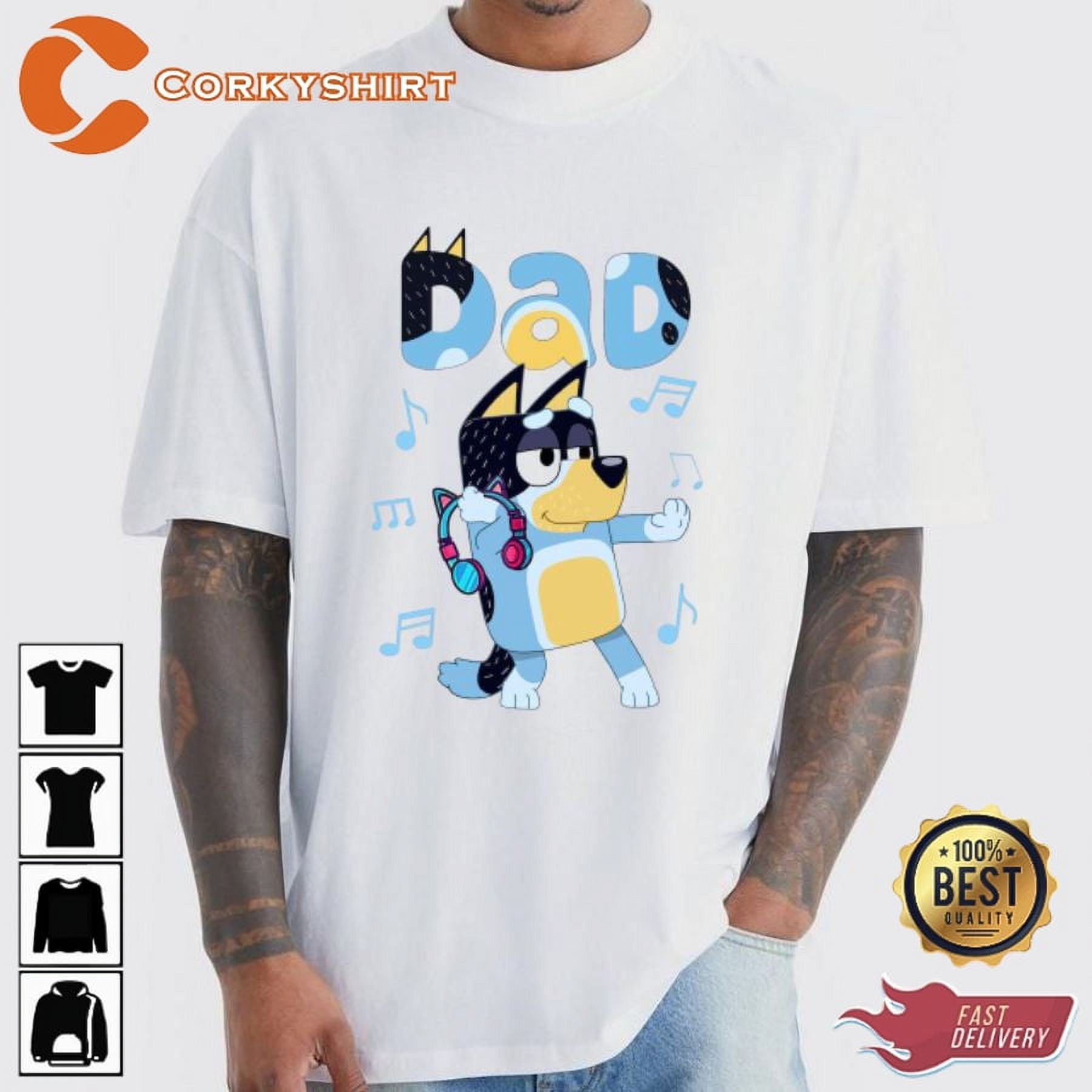 Bluey Bingo DAD Shirt Short Sleeve Unisex Blue Dad Gift for Father T ...