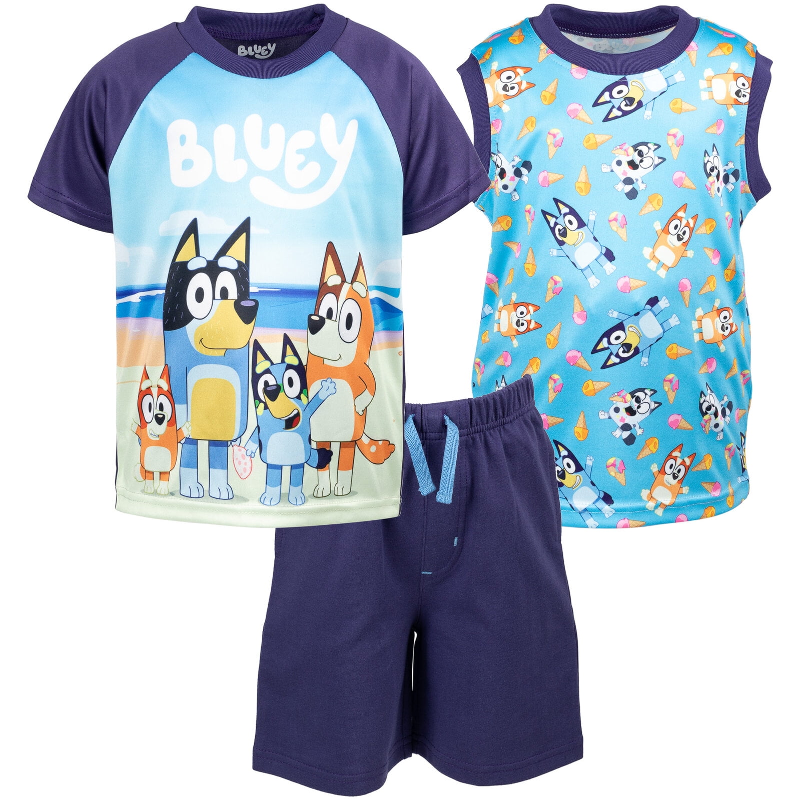 Bluey Bingo Dad Little Boys T-Shirt Tank Top and French Terry Shorts 3 ...