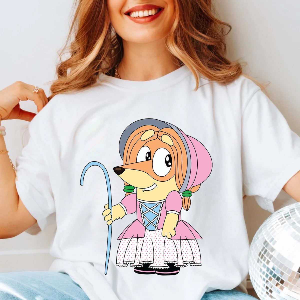 Bluey Bingo Dressed Up Muffin Socks T-Shirt Shirt, Size 4Xl, Tee Ash ...
