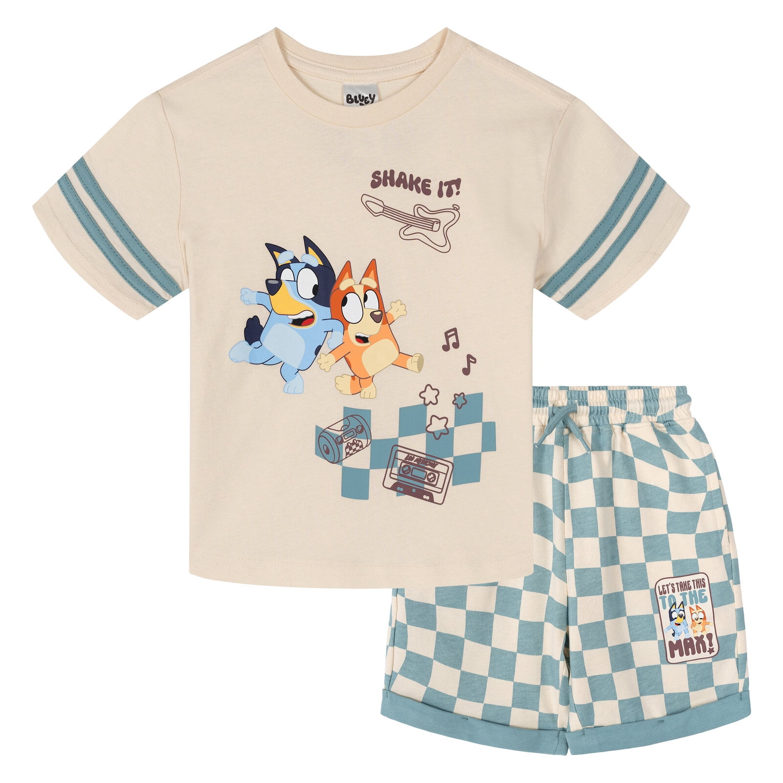 Bluey Bingo Drop Shoulder T-Shirt and French Terry Shorts Outfit Set ...