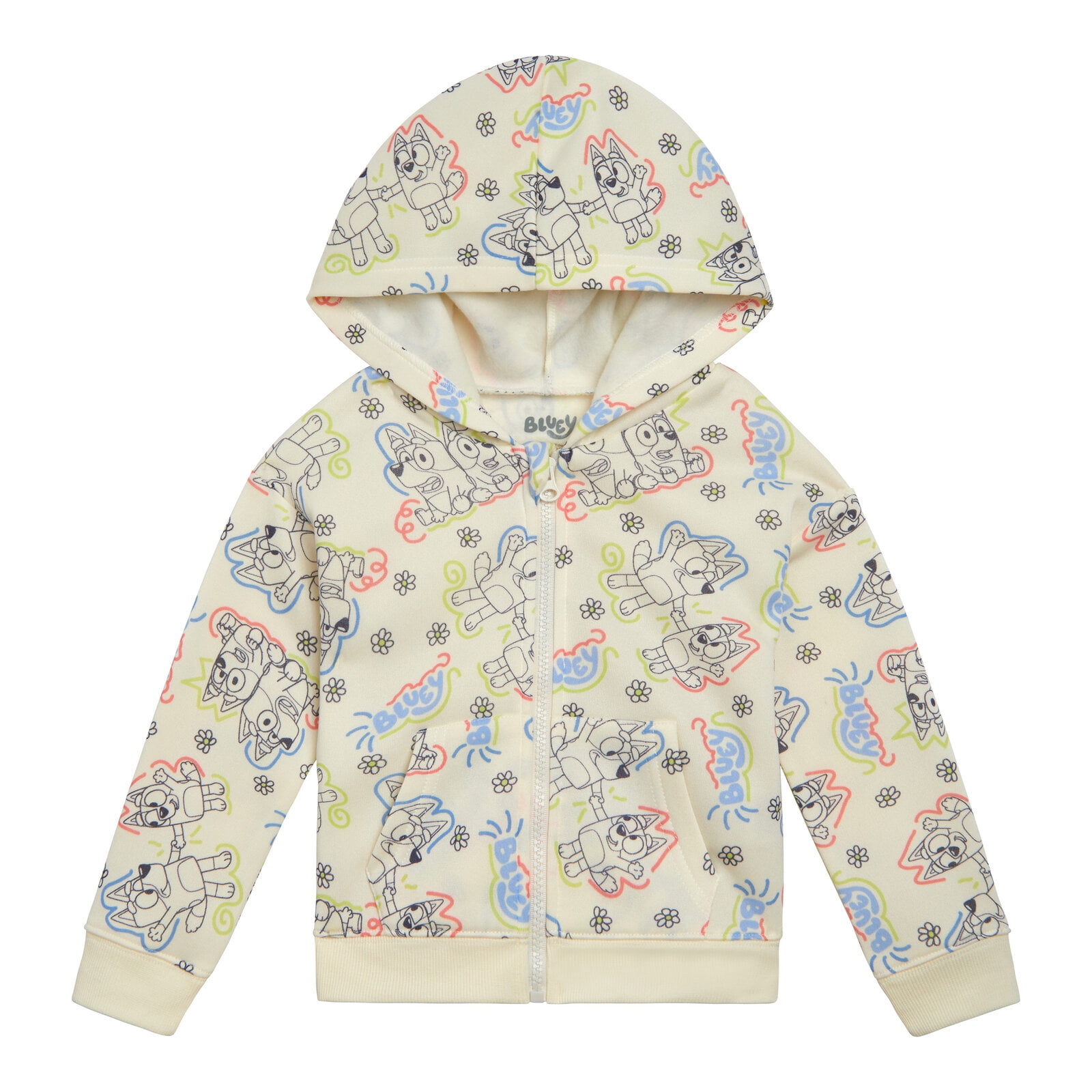 Bluey Bingo Fleece Zip Up Hoodie Toddler to Big Kid - Walmart.com