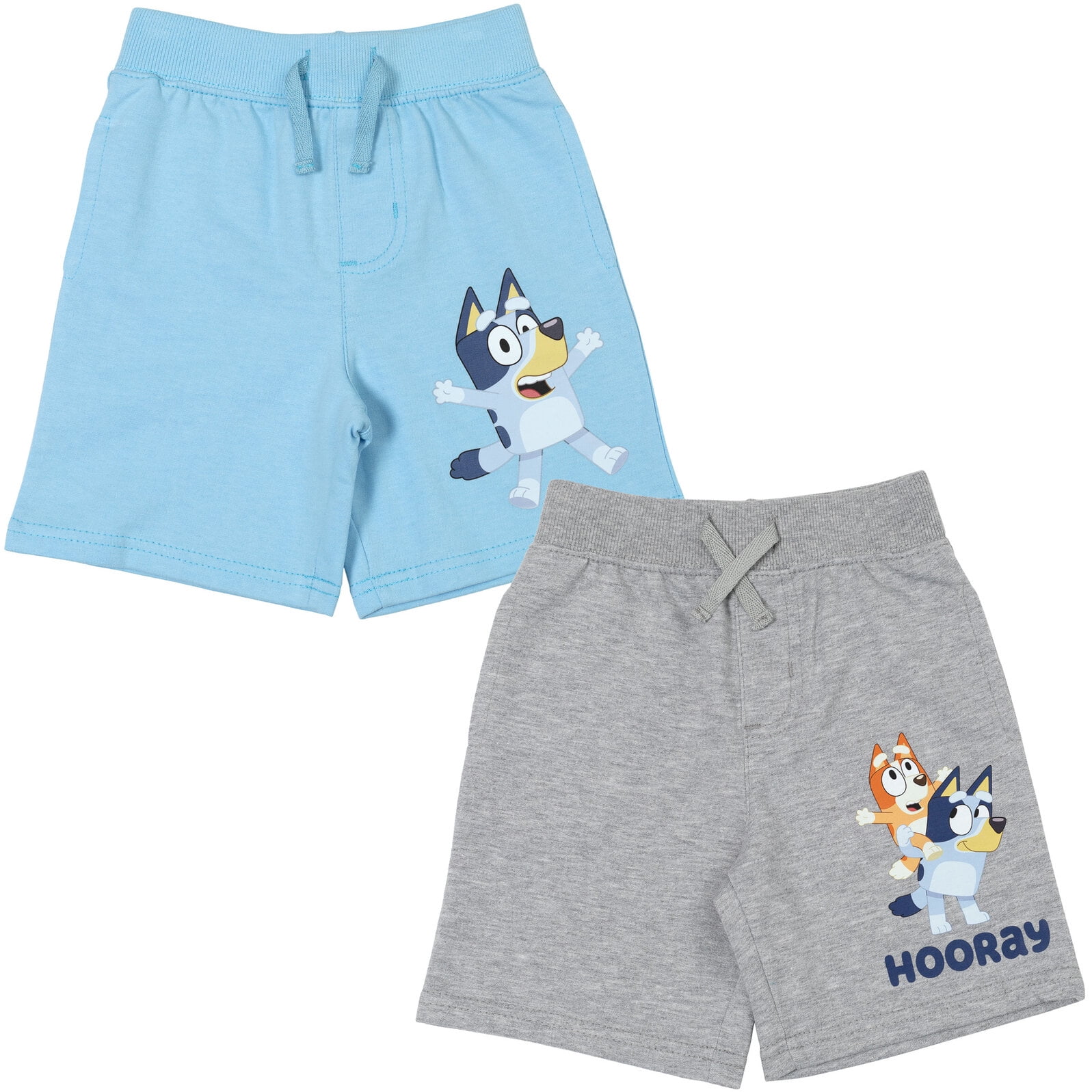 Bluey Bingo Kids' French Terry 2 Pack Shorts with adjustable Drawstring ...