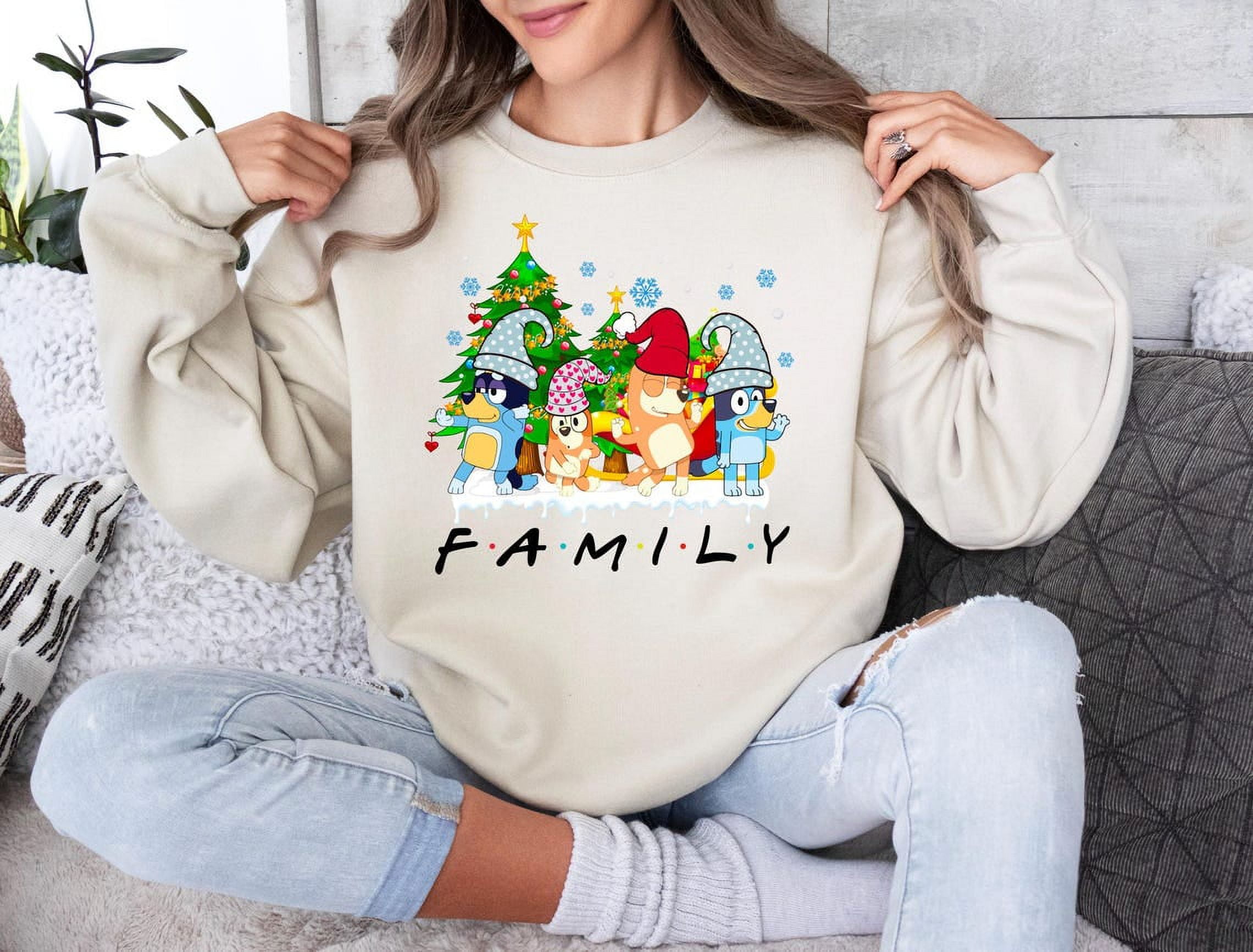 Bluey Bingo Happy Christmas Sweatshirt, Cute Bluey Christmas Gift ...