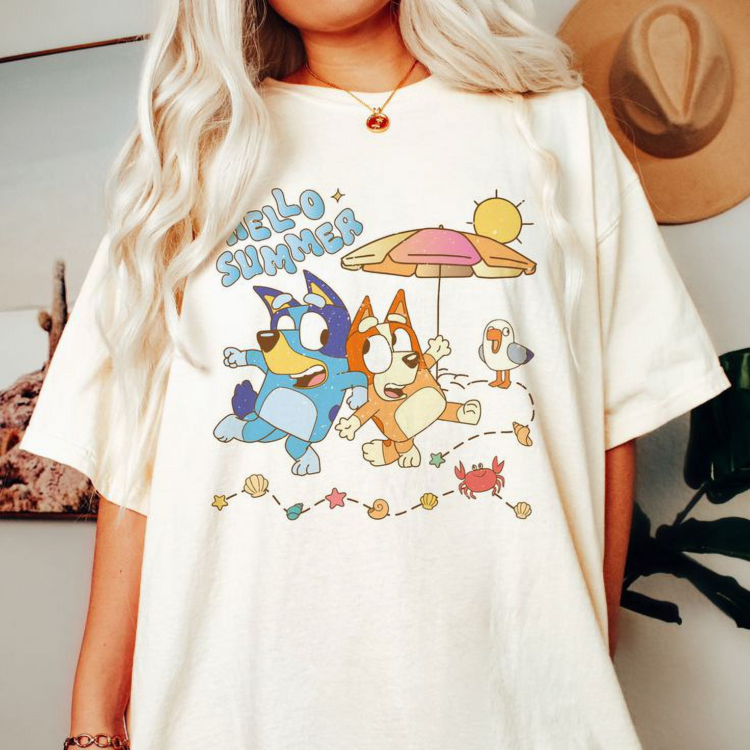 Bluey & Bingo "Hello Summer" Shirt Featuring Bluey And Bingo Shirt ...