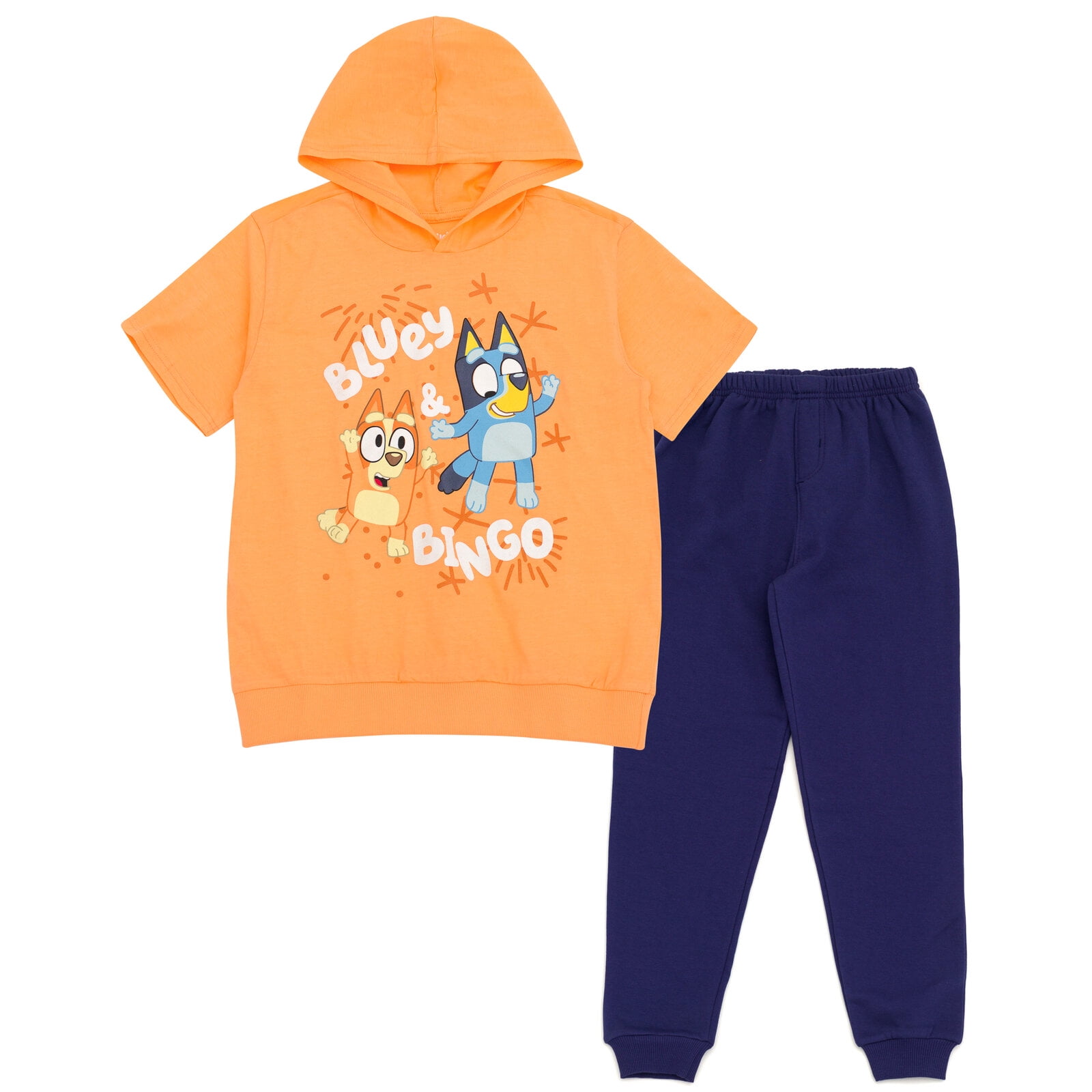 Bluey Bingo Hooded T-Shirt and Fleece Jogger Pants Outfit Set Toddler ...