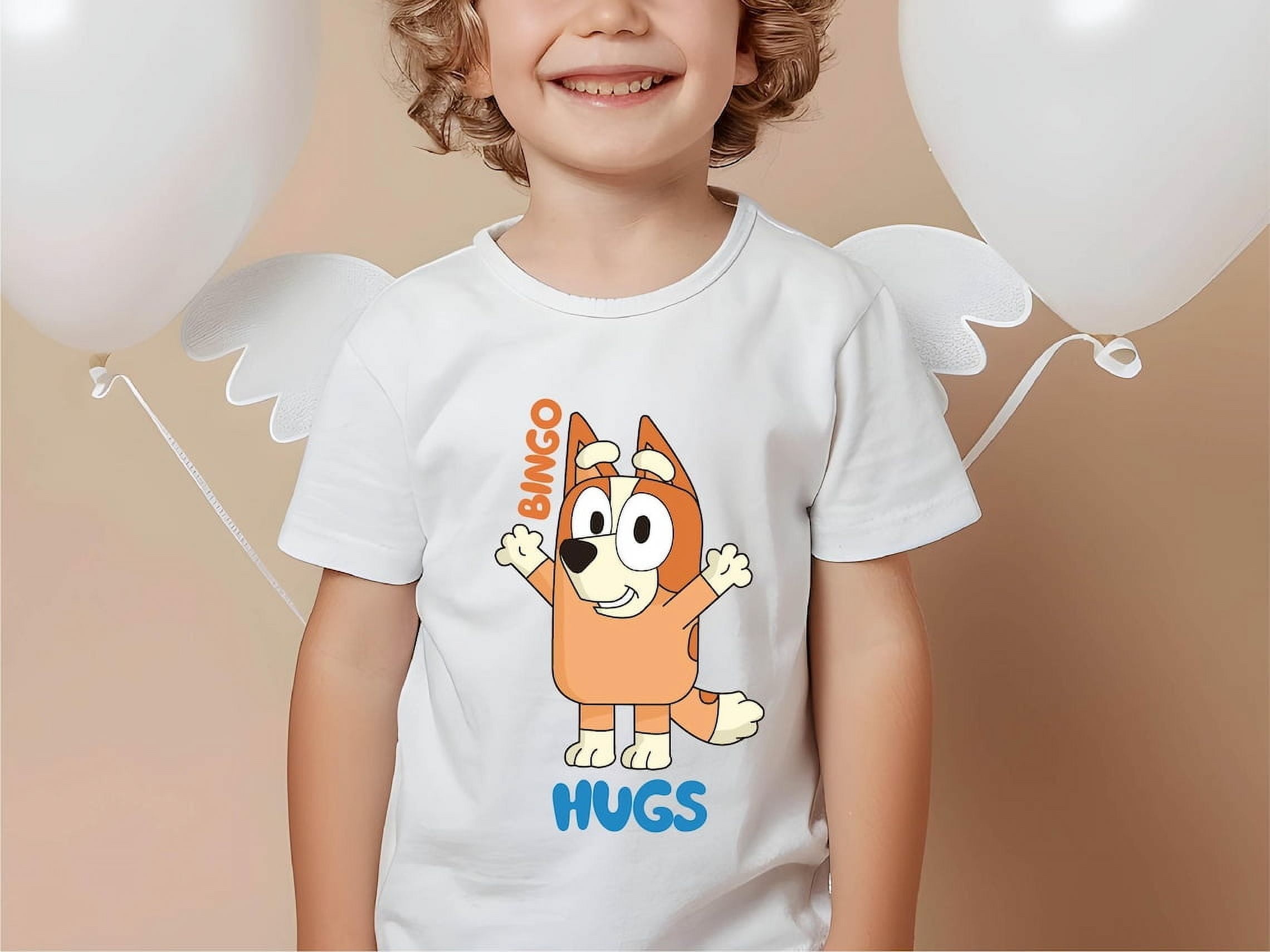 Bluey Bingo Hugs, Fun Cartoon Graphic, Positive Message Design, Bella ...