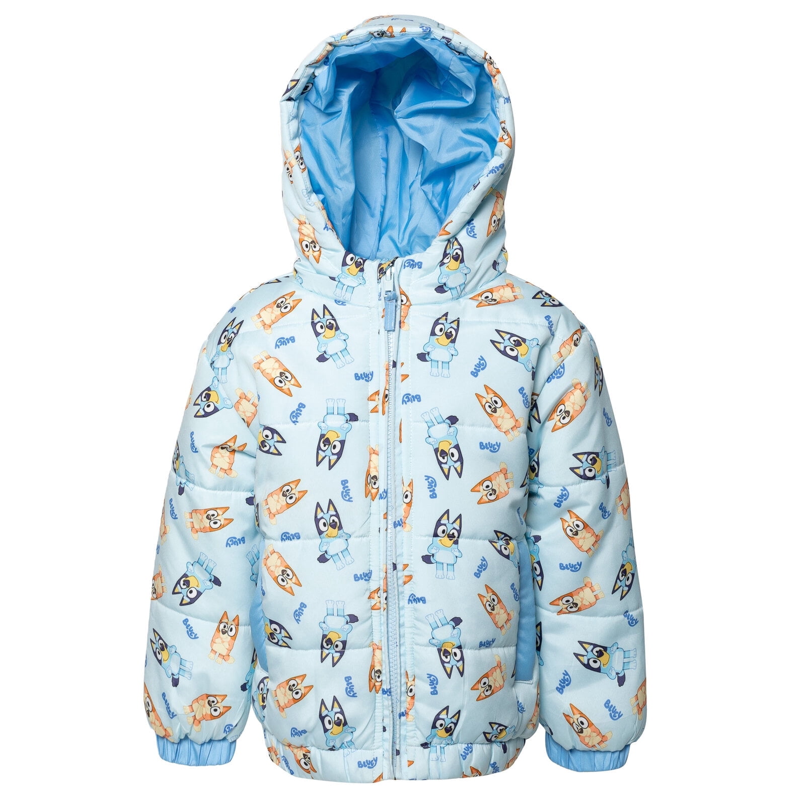 Bluey Bingo Little Boys Zip Up Winter Coat Puffer Jacket Toddler to Big ...