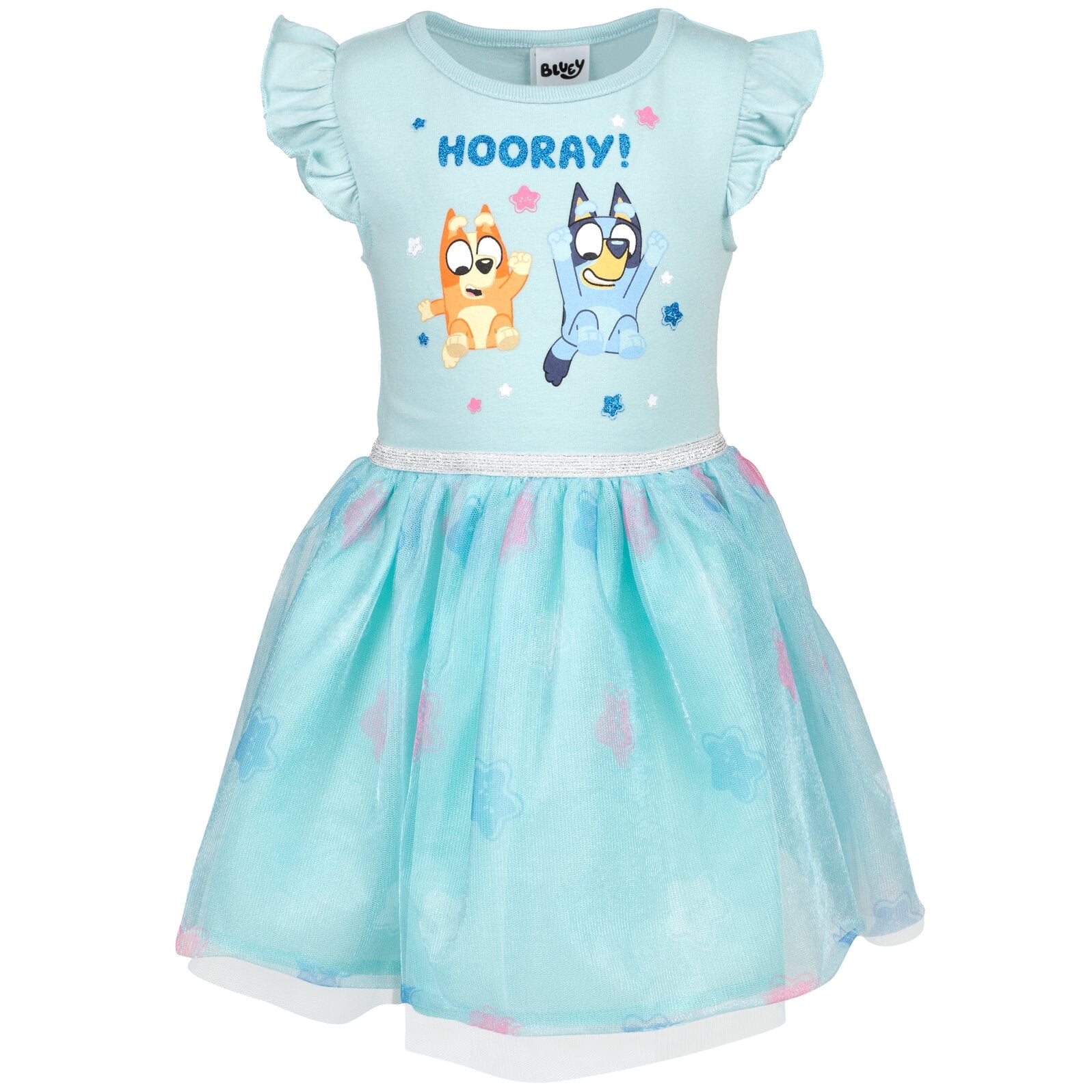 Bluey Girls Tutu Dress with Flutter Sleeves Ballerina Mesh Skirt for ...