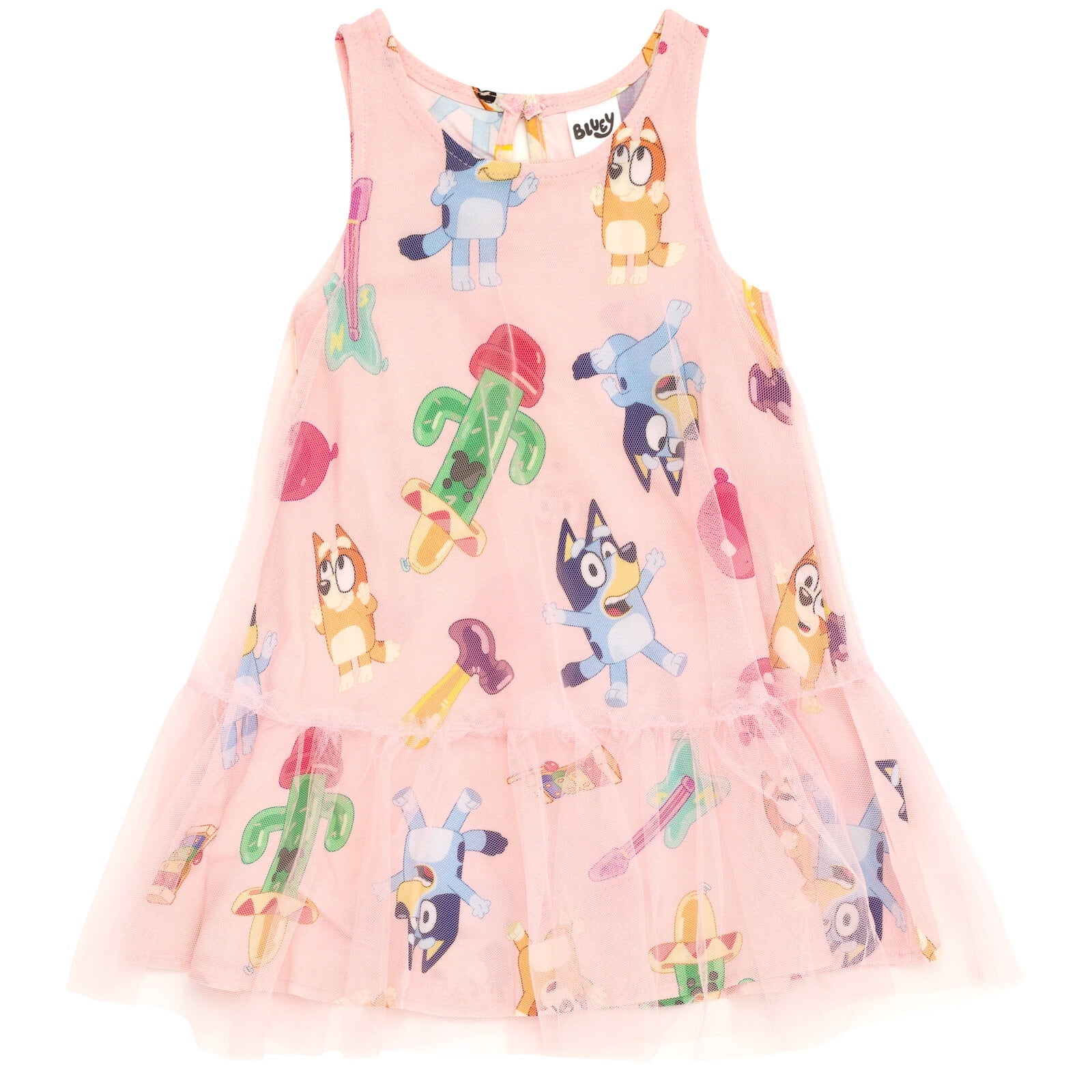 Bluey Bingo Little Girls Mesh Dress Infant to Big Kid - Walmart.com