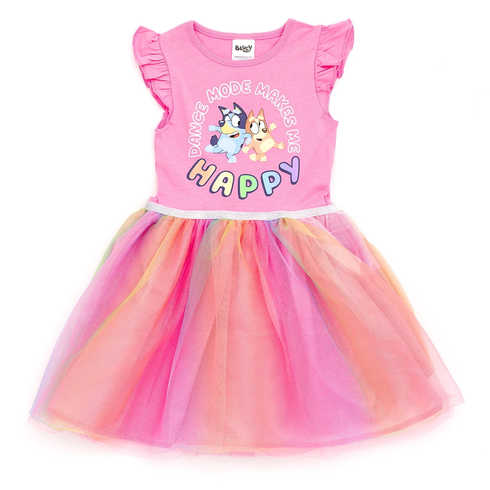 Bluey Bluey Bingo Girls Tulle Dress Toddler to Big Kid Flutter Sleeve ...