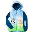 Bluey Bingo Little Girls' Hoodie Zip Up Vest 2fer Coat Sweater, Toddler ...