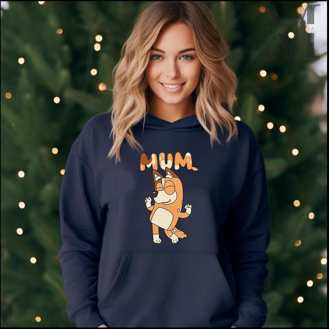 Bluey Bingo Mum Hoodie Gift for Women Mom, Black Color, Size 2XL ...