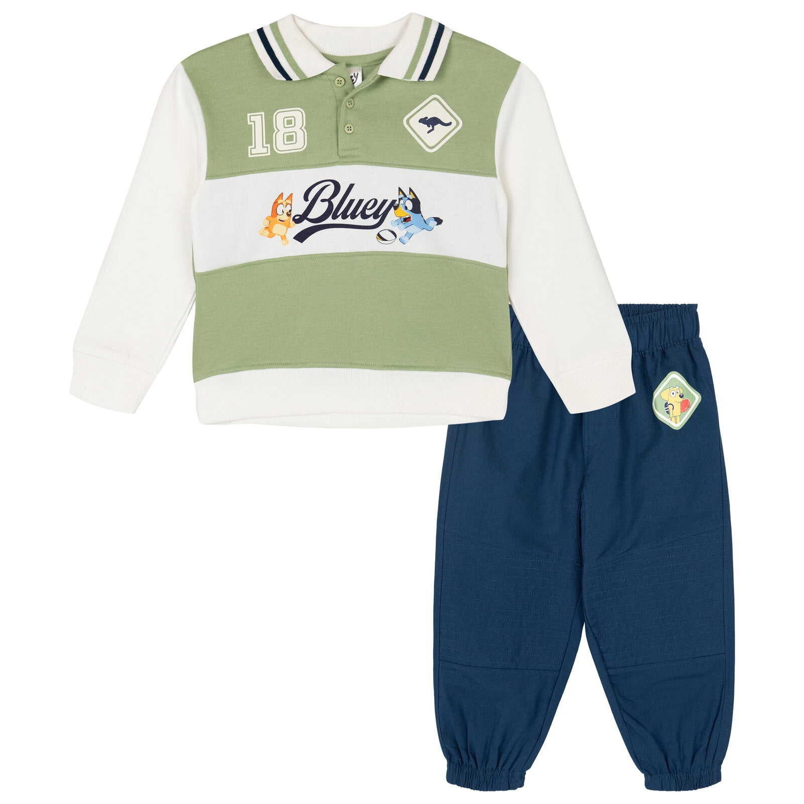 Bluey Bingo Polo Shirt Jogger Pants Outfit Set Colorblock Toddler to ...