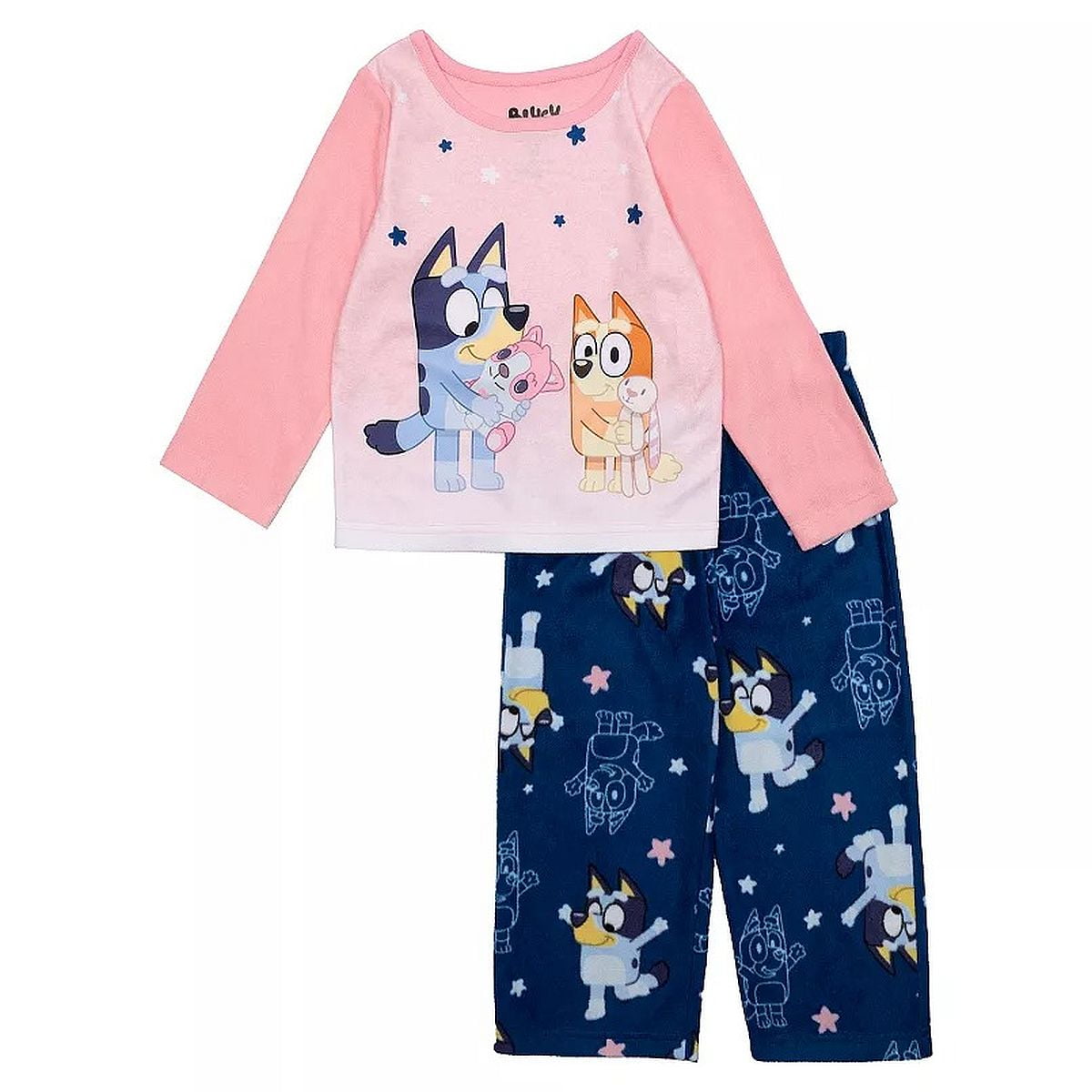 Bluey, Bingo, Poppy Puppy and Floppy Toddler Girl's Fleece Pajama Set ...