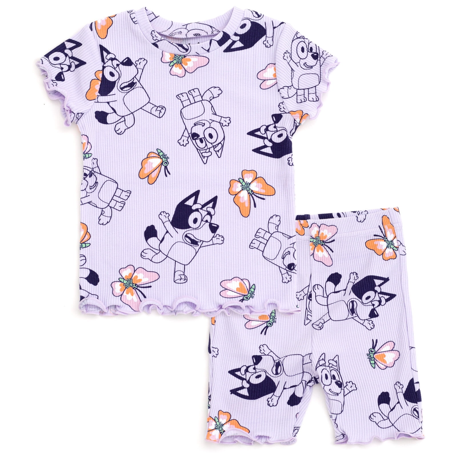 Bluey Bingo Ribbed T-Shirt and Shorts Outfit Set Toddler to Big Kid ...