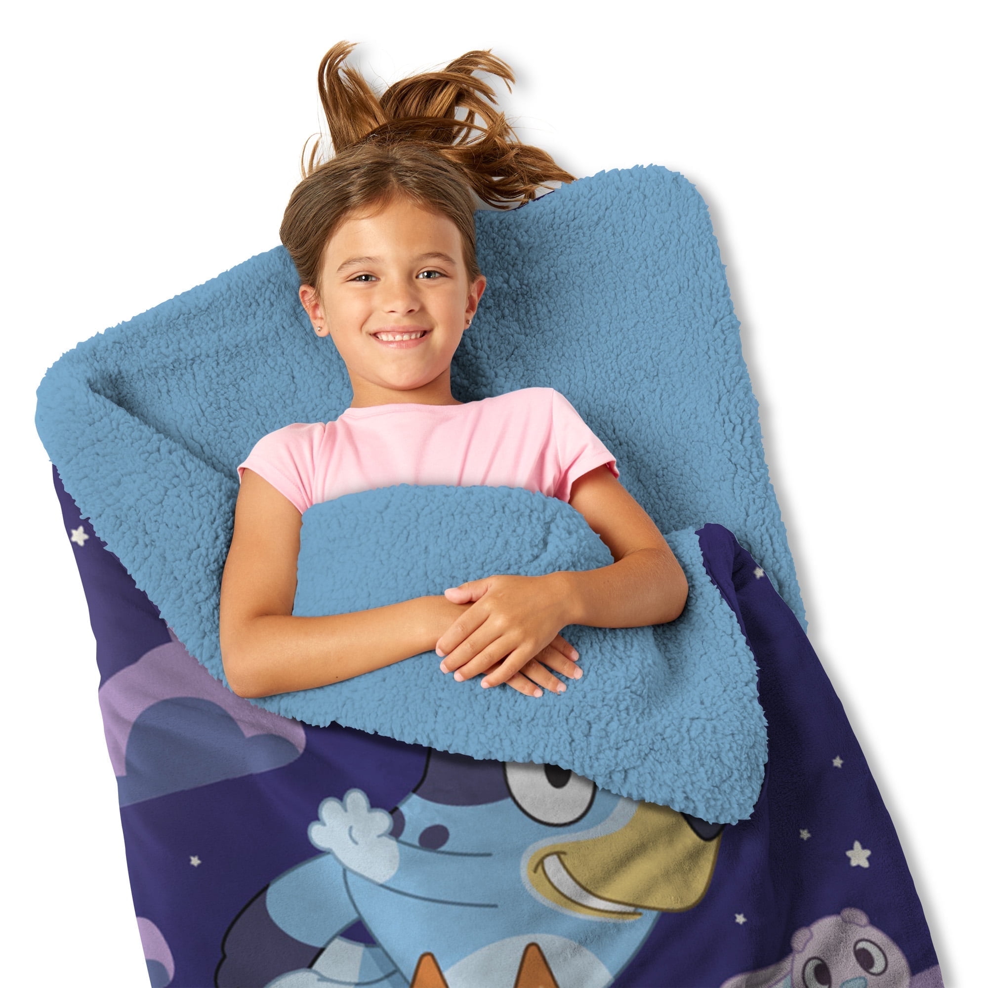 Bluey Bingo Slumber Pups Silk Touch Sherpa Sleeping Bag - Walmart.com