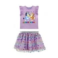 Bluey & Bingo Toddler Girl 2 Piece Ruffle Top & Tutu Skirt Set, Sizes ...