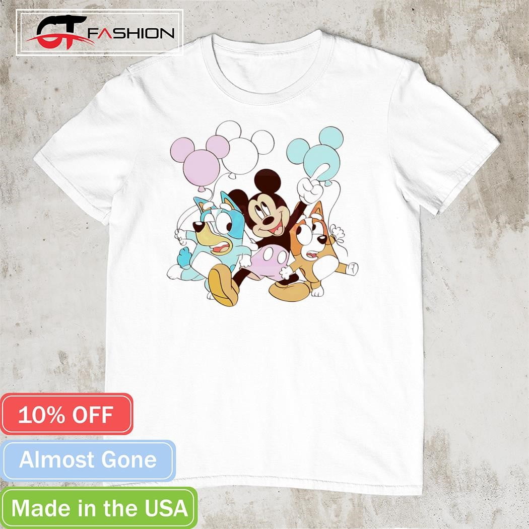 Bluey Bingo With Mickey Balloons shirt - Walmart.com