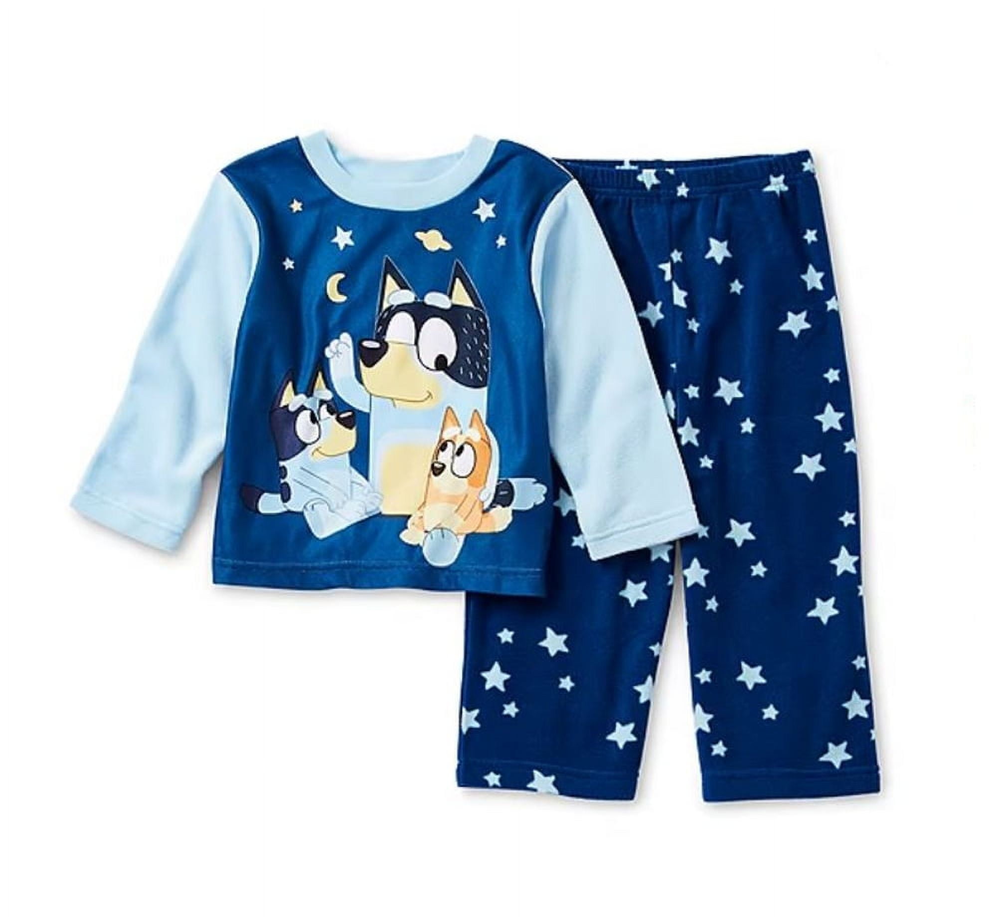 Bluey, Bingo and Bandit Bedtime Stories Toddler Boys Fleece Pajama Set ...