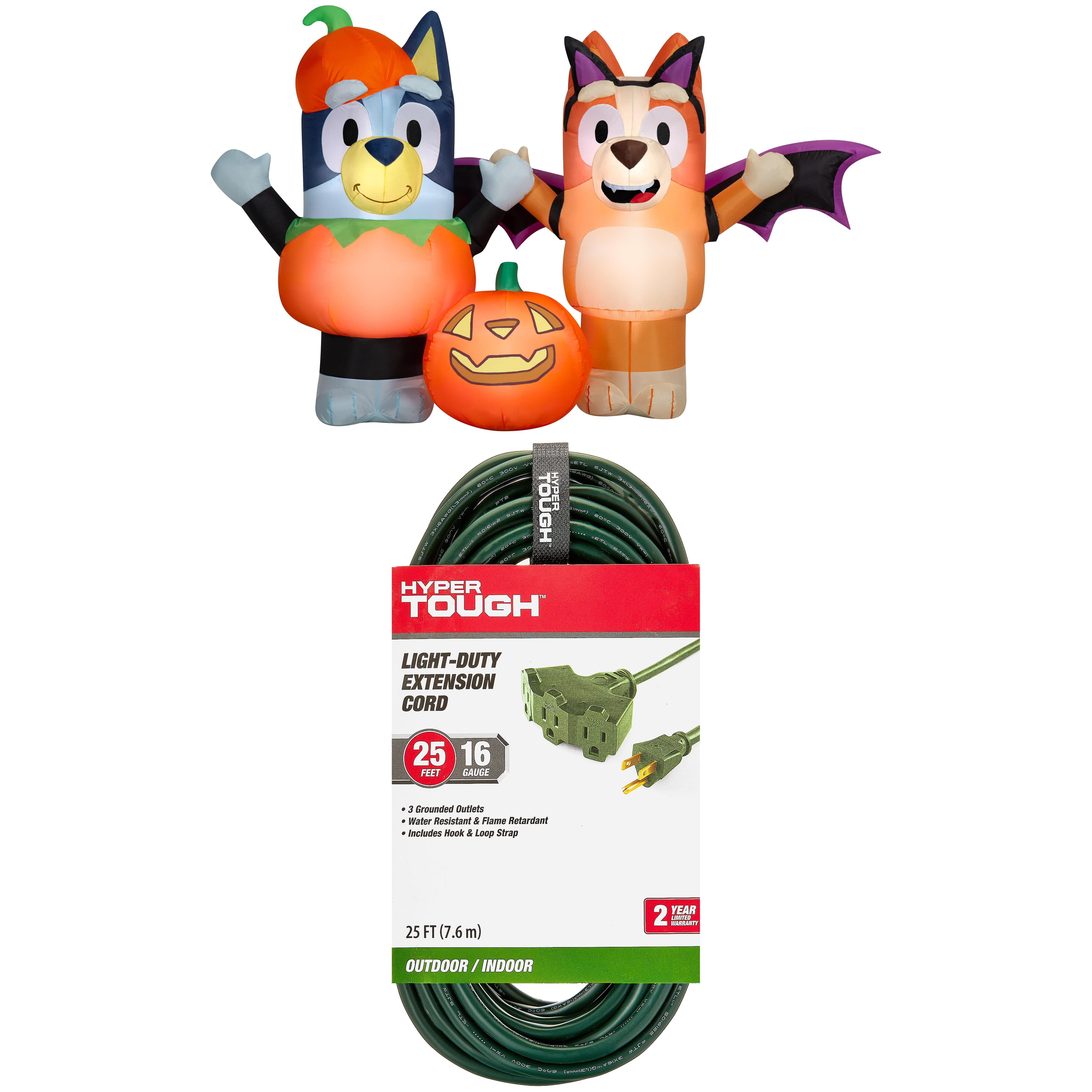Bluey, Bingo and Pumpkin Yard Inflatable + Hyper Tough 25FT Tri-Outlet ...