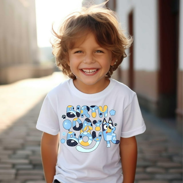 Bluey Birthday Boy Celebration, Fun Dog Cartoon Theme, Family Shirt ...