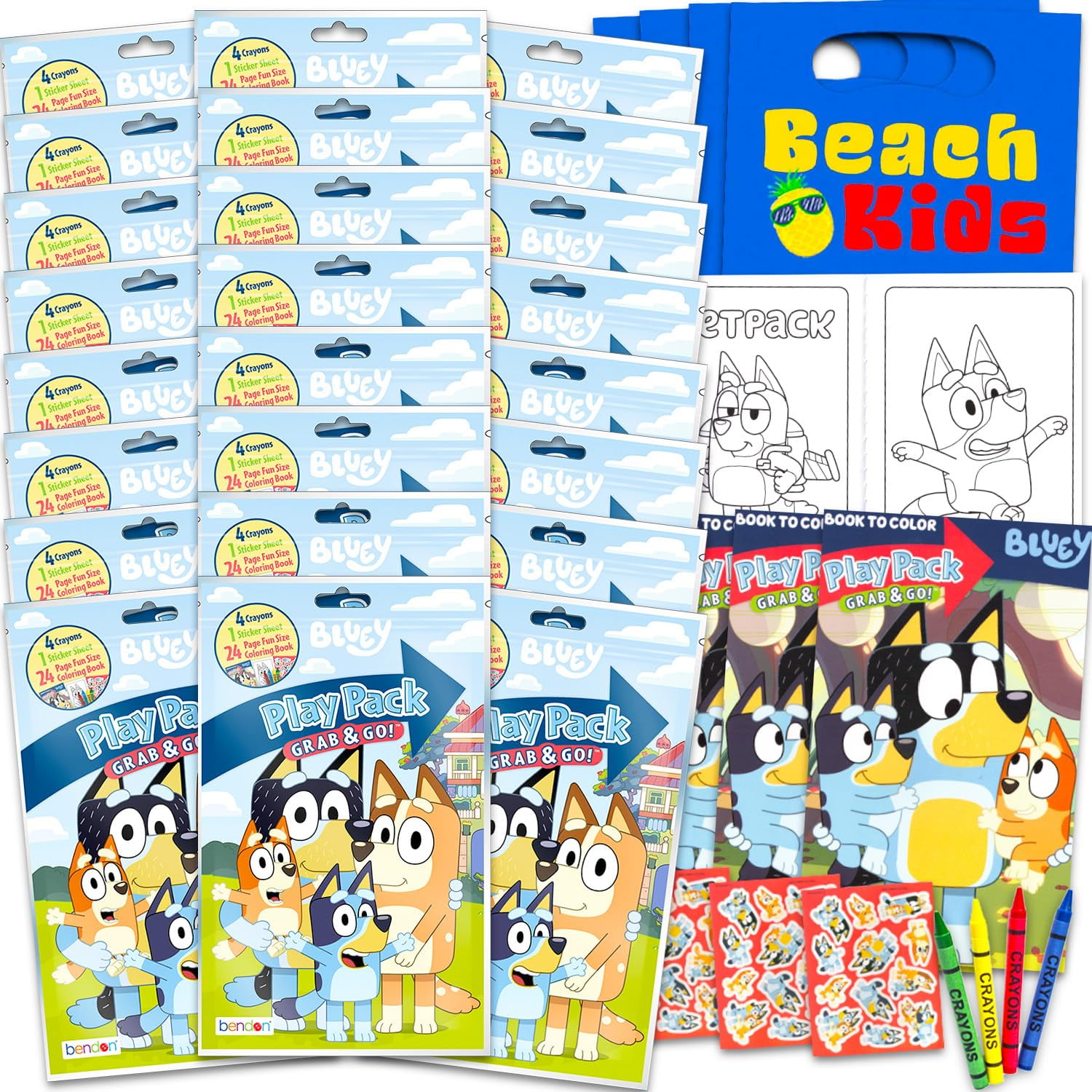 Bluey Birthday Party Favors and Supplies Bundle - 12 Bluey Activity ...