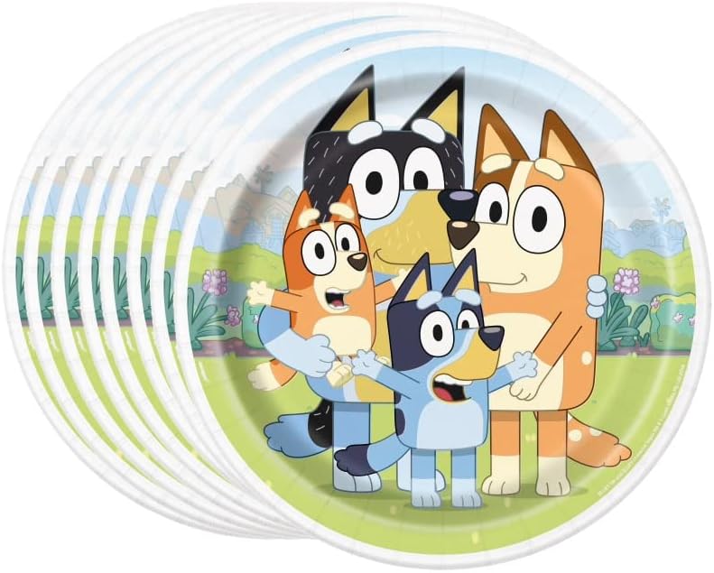 Bluey Birthday Party Supplies Bundle Includes 16 Lunch Plates, 16 Lunch ...