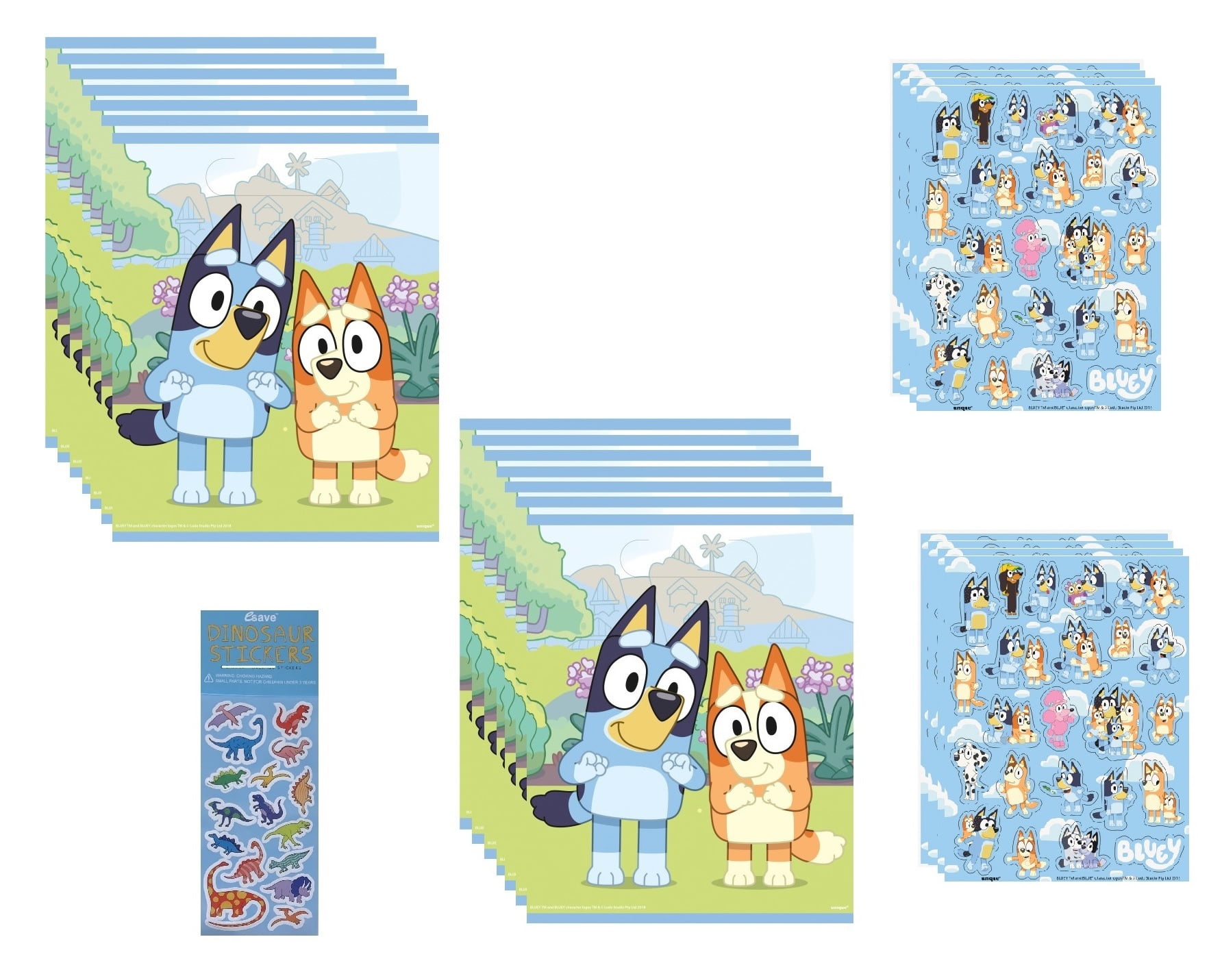 Unique Bluey Birthday Party Supplies Sticker Bundle,16 Counts - Walmart.com