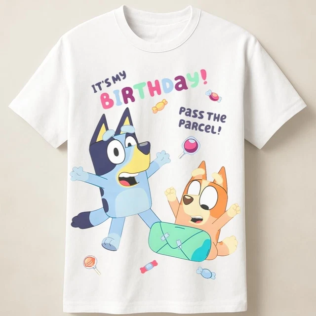 Bluey Birthday Pass The Parcel Unisex T-Shirt - Walmart.com