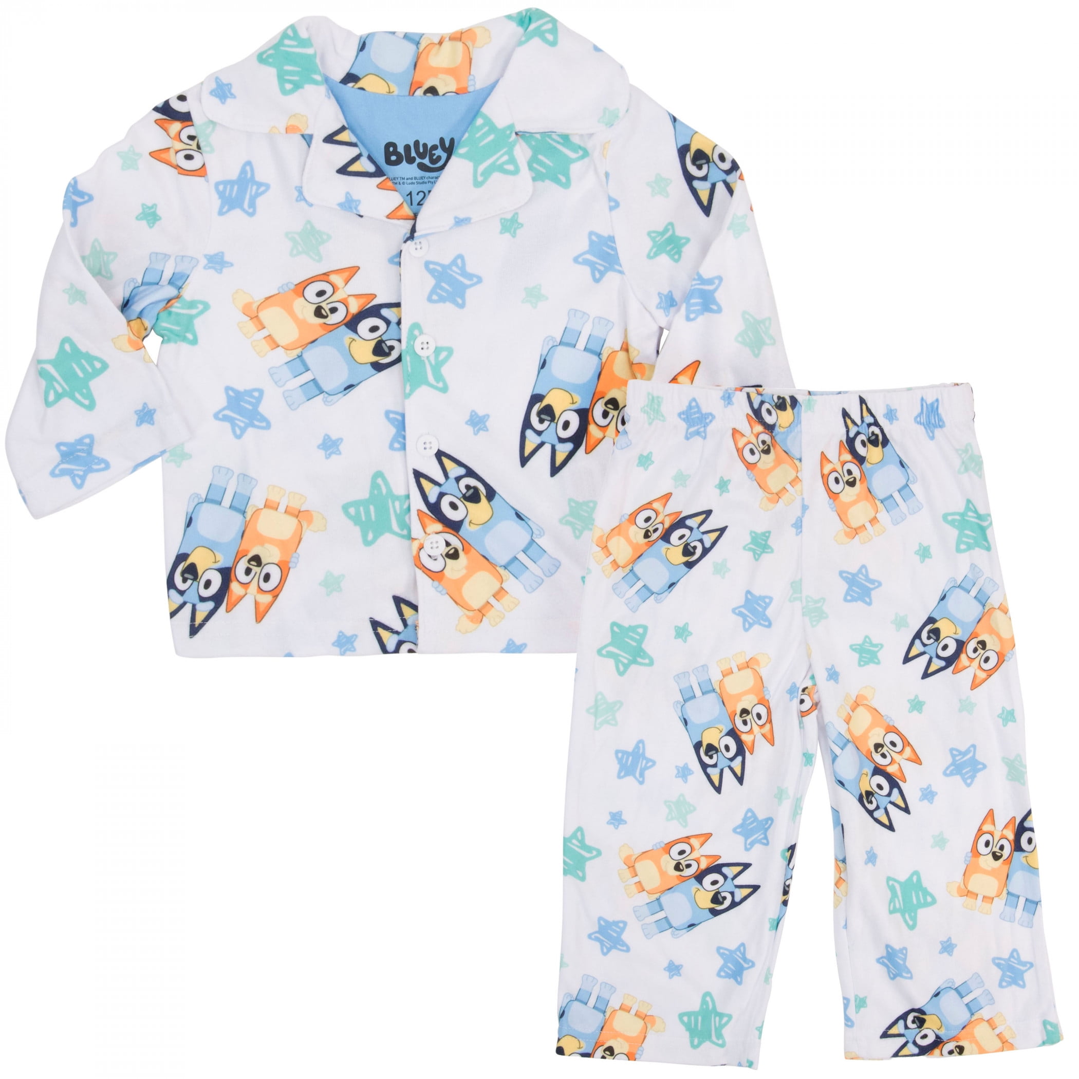 Bluey and Bingo Doodle Stars Toddler Boy's 2-Piece Pajamas-Toddler 3T ...