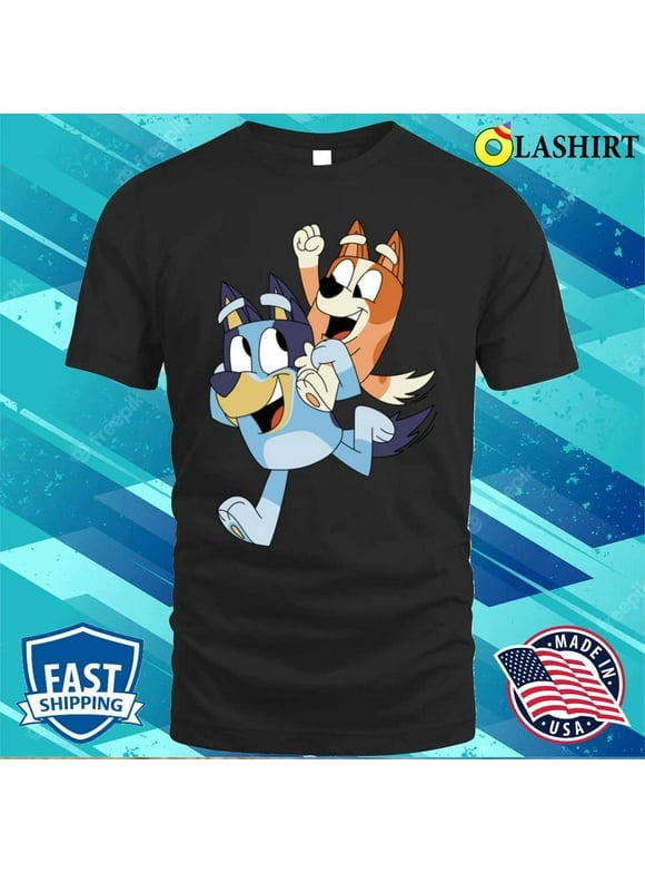 Bluey Bluey Cartoon Blue Shirt, Exclusive Bluey Go Ahead T-Shirt Shirt ...