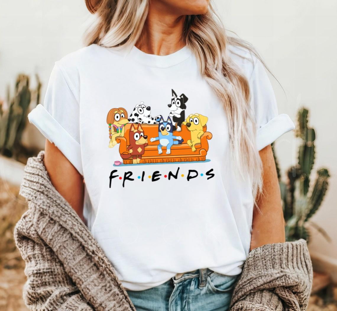 Bluey Bluey Era Tshirt Bluey Family Shirt Bluey Cartoon Tshirt-White ...