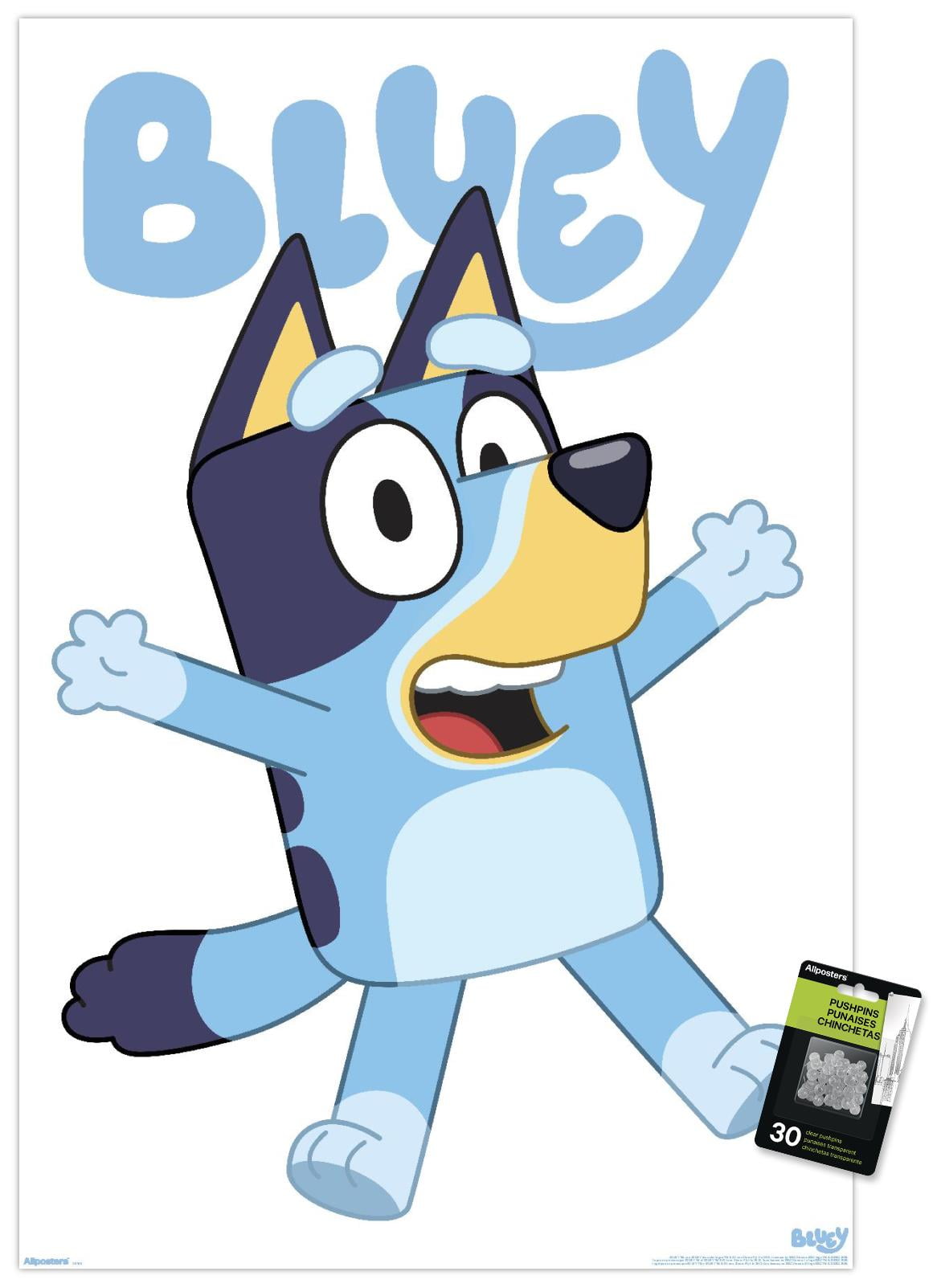 Bluey - Bluey Feature Series Wall Poster with Push Pins, 22.375" x 34 ...