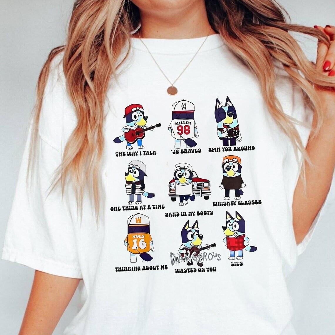 Bluey Bluey Morgan Wallen, Muffin Shirt, Bluey & Bingo, Unisex S-5XL ...