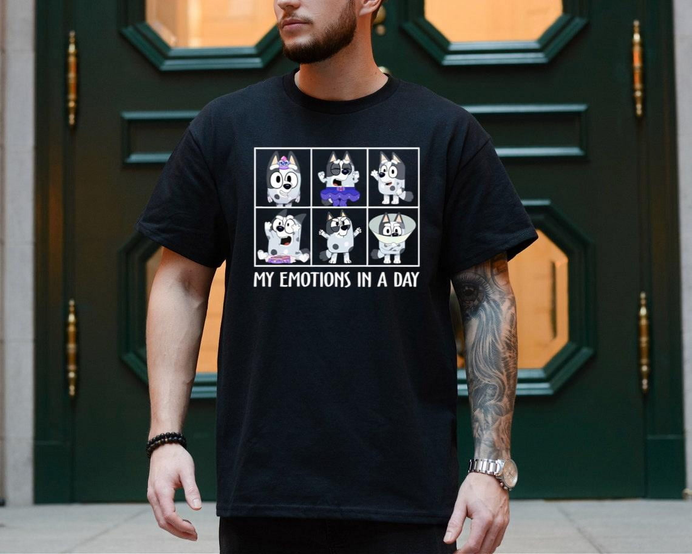 Bluey Bluey My Emotions In A Day T-Shirt - Adorable Cartoon Characters ...
