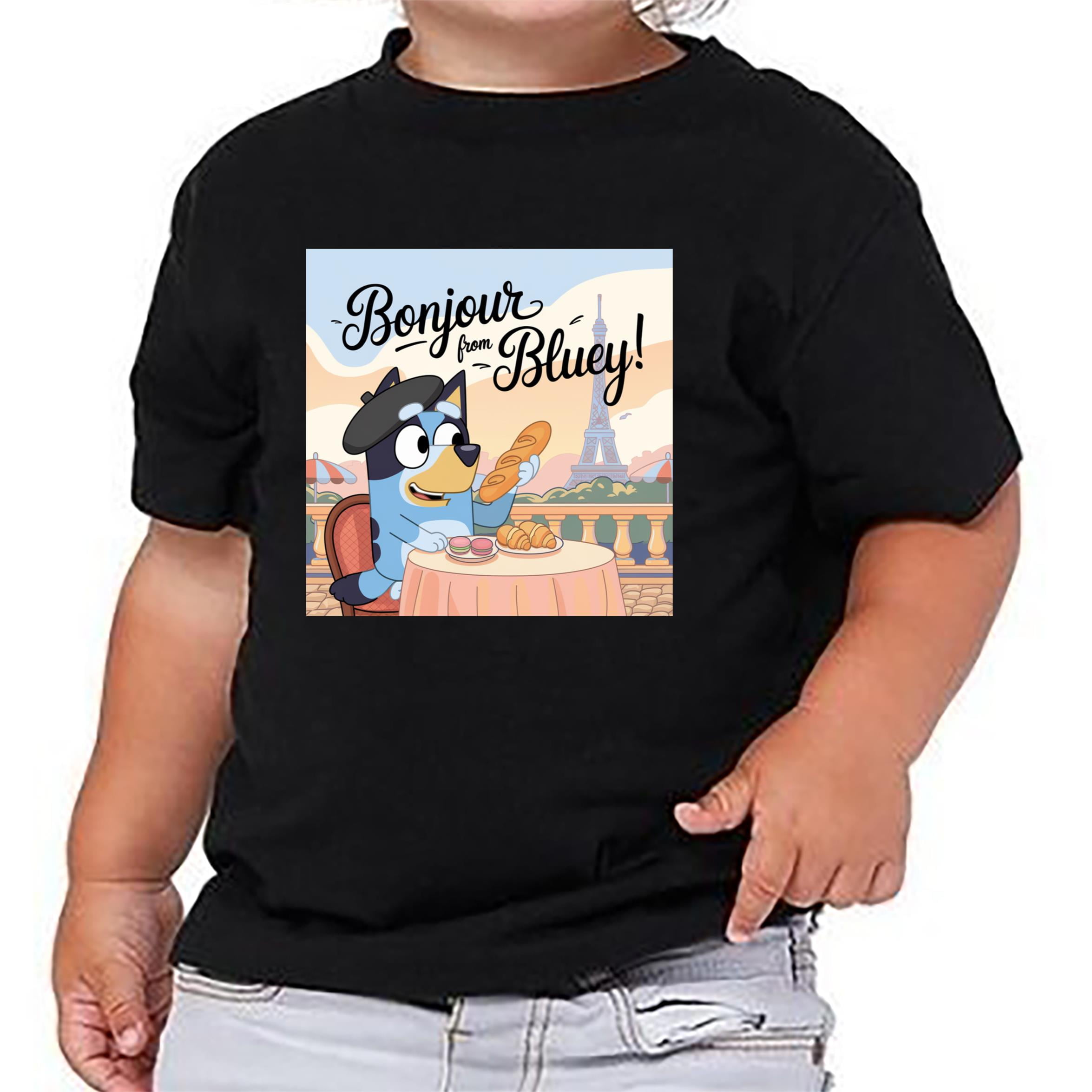 Bluey Bonjour Paris, Fun French Pastry and Eiffel Tower Design, Bella ...